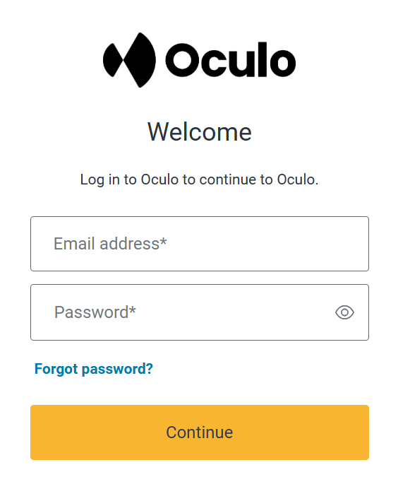 Oculo Access & Account setup